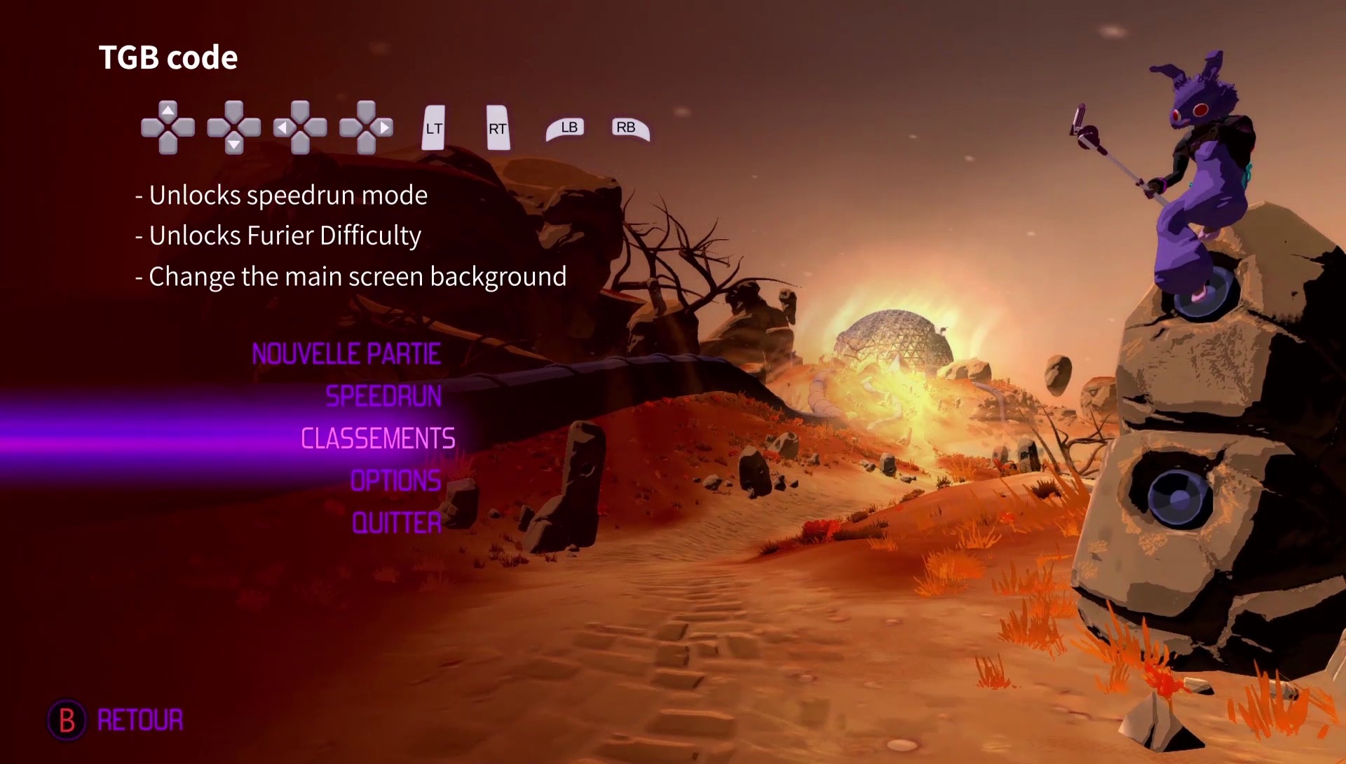 Speedrun Furi in the hardest difficulty, unlock content with the TGB ...